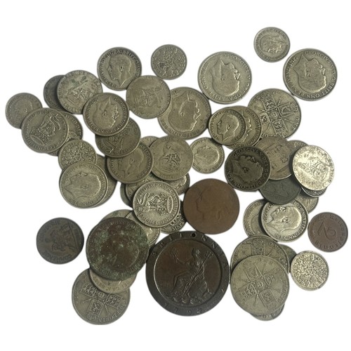A small collection of circulated pre-1947 British silver coinage, 9 ozt ...