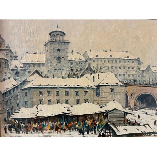 Stanislaw Okulicz (Polish, 1909-?) - 'Warszawa', oil on canvas, signed ...