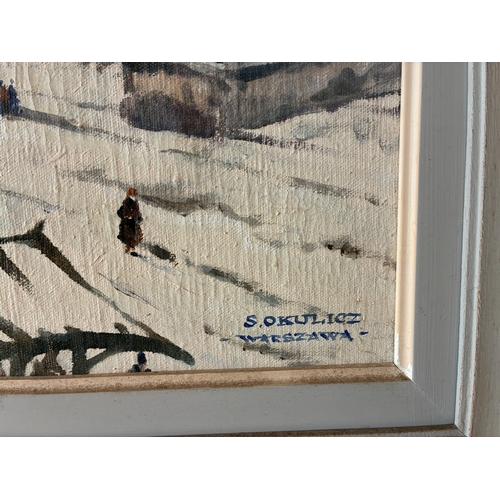 Stanislaw Okulicz (Polish, 1909-?) - 'Warszawa', oil on canvas, signed ...