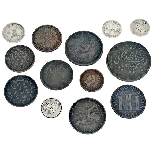 A small selection of coins, British George III and later, Middle ...