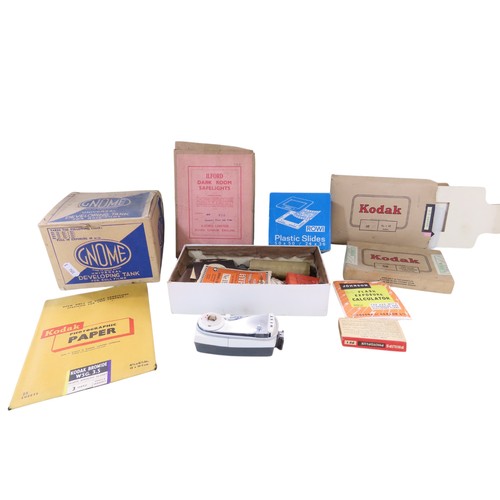 A miscellaneous selection of photographic equipment including dark room ...