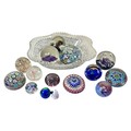 A quantity of paperweights to include millefiori examples, Caithness ...
