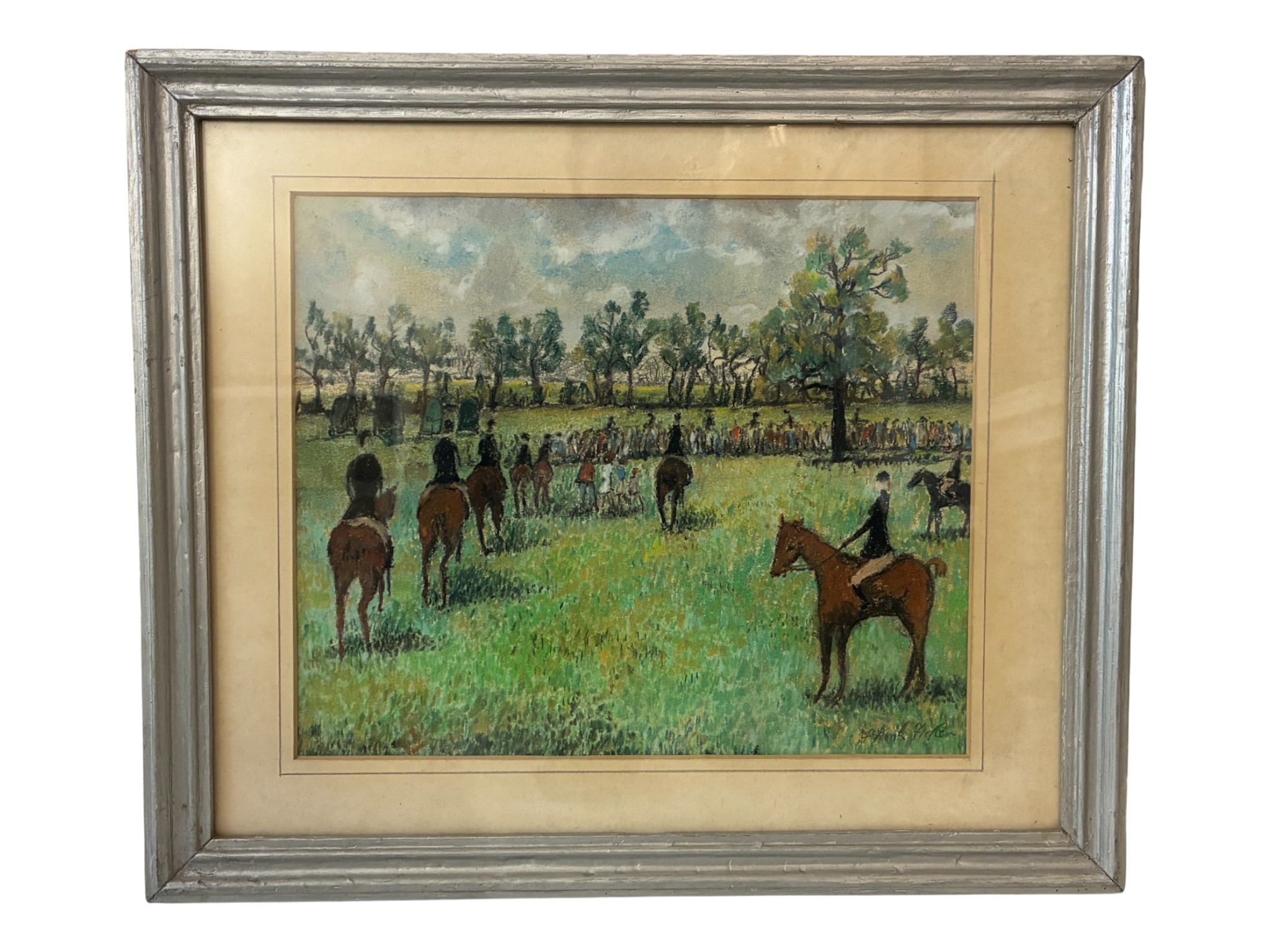Frank Fidler - 'Mini Gymkhana' (1980), pastel, signed, frame dimensions ...