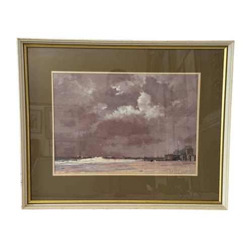 Two framed paintings: Roy Perry (1935-1993) - A view of Brighton Pier ...