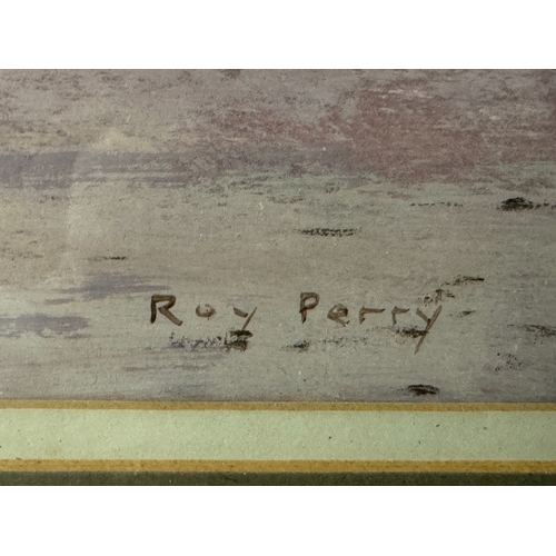 Two framed paintings: Roy Perry (1935-1993) - A view of Brighton Pier ...