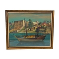 John Seldon (20th Century) - Dhow at anchor by Fort Jesus, Mombassa ...