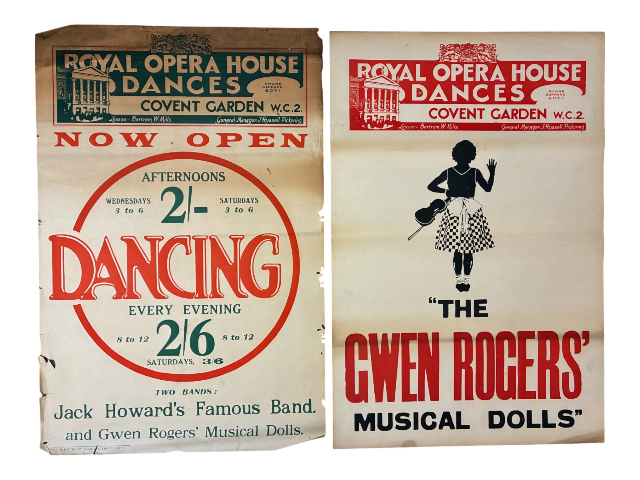 Two Royal Opera House Dances posters, Covent Garden, London, Jack ...