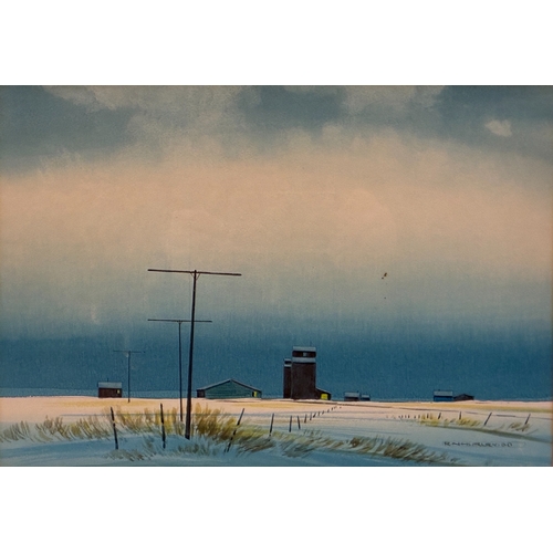 Robert Newton Hurley (1894-1980) - Expansive Canadian winter landscape ...