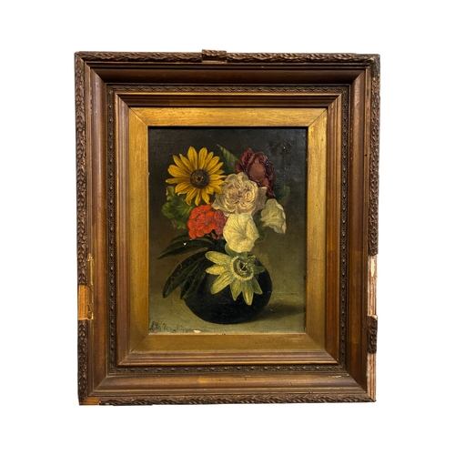 L.M. Moseley (19th century) - Still life with an assortment of flowers ...
