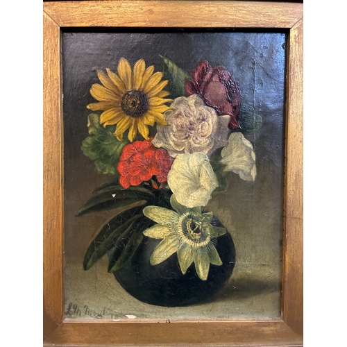 L.M. Moseley (19th century) - Still life with an assortment of flowers ...