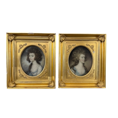 British School, Late 18th/Early 19th Century - A pair of pastel ...
