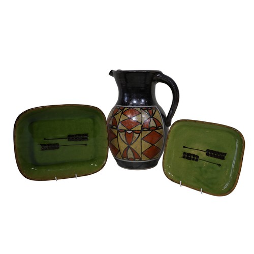 A collection of various studio pottery including a Perry Marsh pottery ...