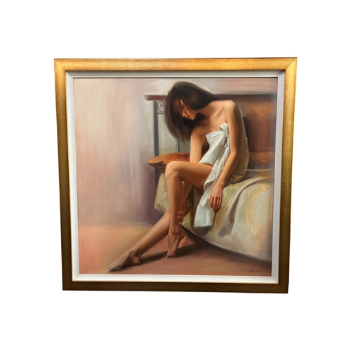 Talantbek Chekirov (b.1971) - 'Young Beauty', oil on canvas, signed ...