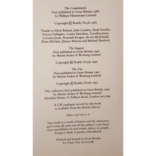 Doyle, Roddy. The Barrytown Trilogy. The Commitments, The Snapper and ...