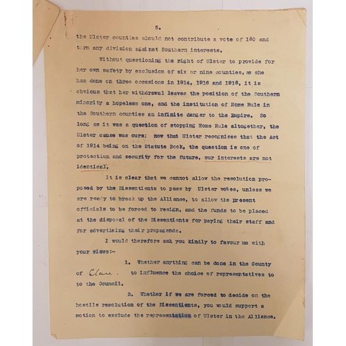 Letter to Colonel O'Callaghan Westropp from the Earl of Middleton ...