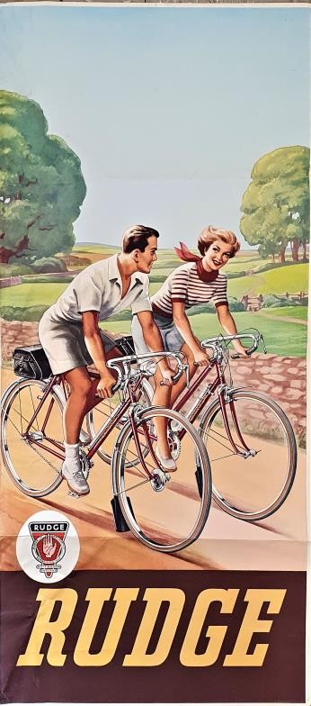 Rudge Pathfinder bicycle Colour poster c 1960's .13" X 29"