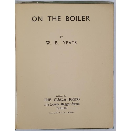 On The Boiler W.B. Yeats Published by The Cuala Press. SIGNED by Jack B ...