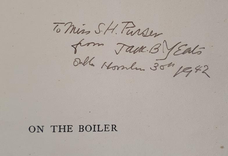 On The Boiler W.B. Yeats Published by The Cuala Press. SIGNED by Jack B ...