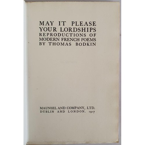Thomas Bodkin. May It Please Your Lordship. Dublin. 1917. Limited ...