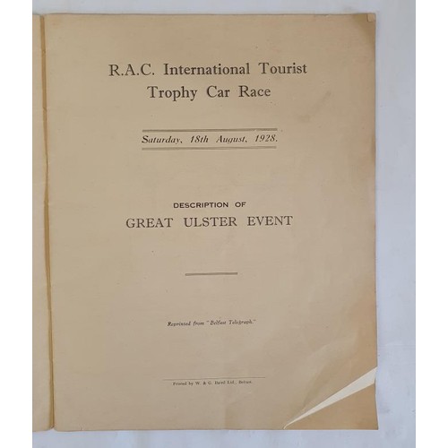 R A C International Tourist Trophy Car race August 1928, Description of ...