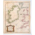 18th Century map of St. Georges Channel and The Irish Sea, including ...