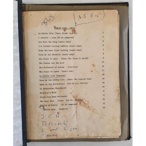 Folder divided into 2 parts the first being “Script of radio feature by ...
