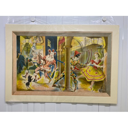 Print, ‘Harlequinade’ by English book illustarator Clarke Hutton ...