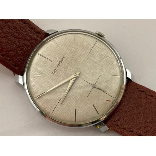 Gentleman’s wristwatch, The Angus movement on a leather strap This lot ...