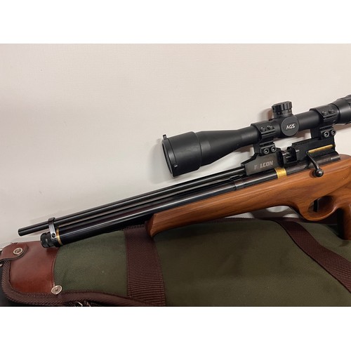 Vintage Falcon air rifle with AGS scope and a storage bag. This lot is ...