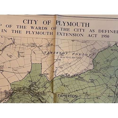 Ephemera, Plymouth and mapping interest, a large map of the Wards from ...