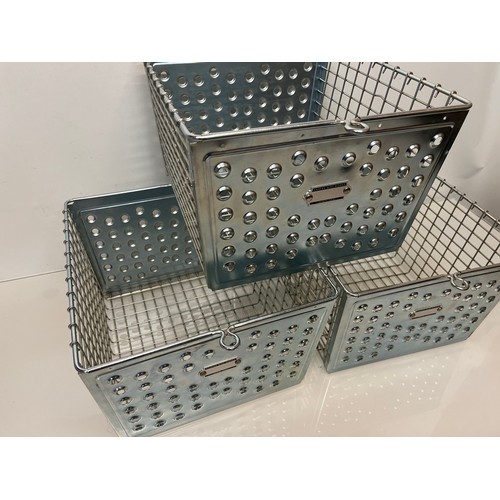 Three vintage wire work storage crates from Kasper Wire Works Texas ...