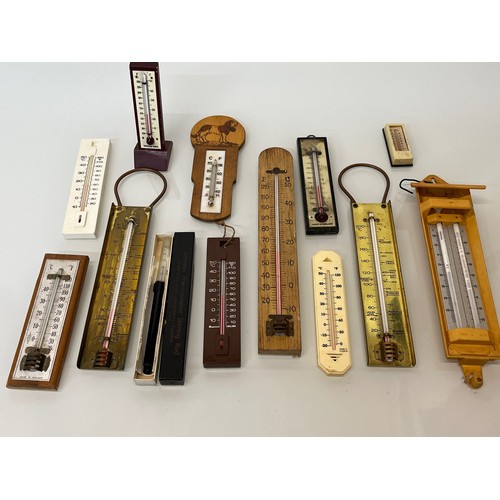 A collection of thermometers, 13 in all. This lot is available for in ...
