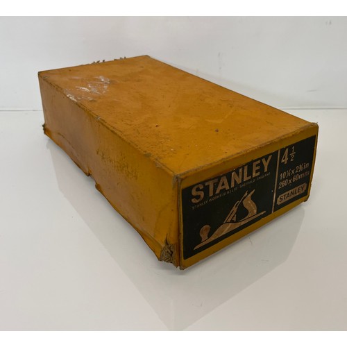 Vintage carpentry tools, a boxed Stanley 4 ½ Plane. This lot is ...