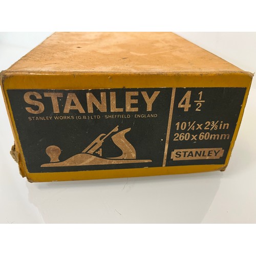 Vintage carpentry tools, a boxed Stanley 4 ½ Plane. This lot is ...
