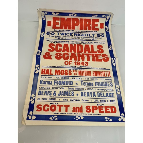 Theatre advertising poster WWII glamor erotic dancers etc, Scandals ...