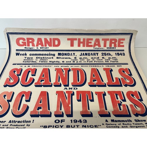 Theatre advertising poster WWII glamor erotic dancers etc, Scandals ...