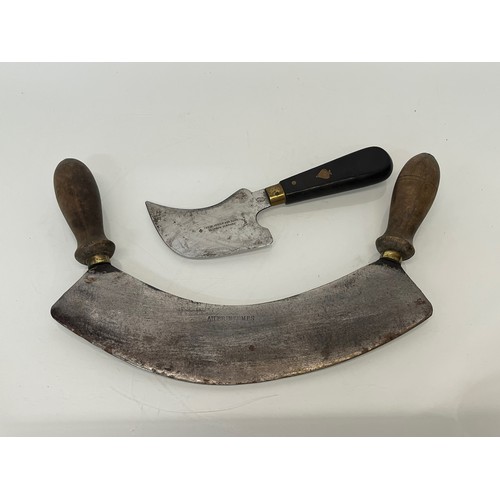 Kitchenalia, two steel chopping tools from the early C20th. This lot is ...