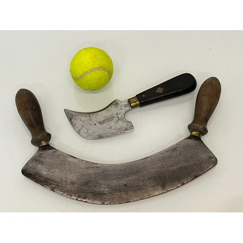 Kitchenalia, two steel chopping tools from the early C20th. This lot is ...