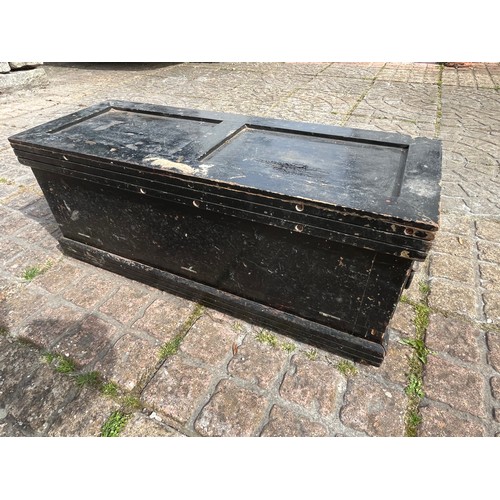 Tools, an unusual drop front tool box with planes chisels and saws ...