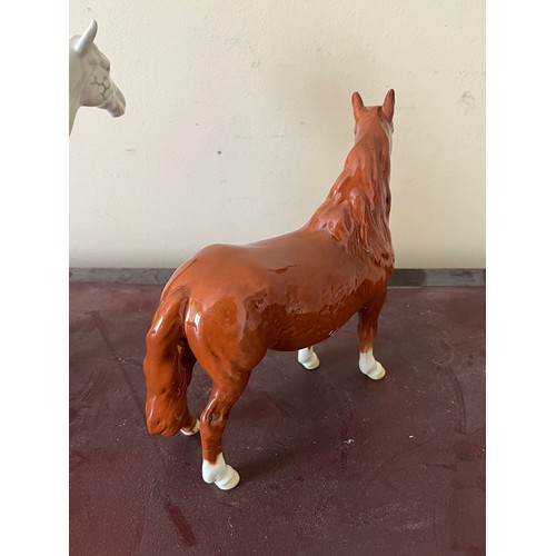 Two Beswick horse figurines. This lot is available for in-house shipping