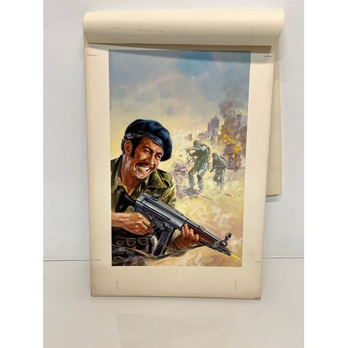 Military book artwork by Doug Post, original gouache on board battle ...