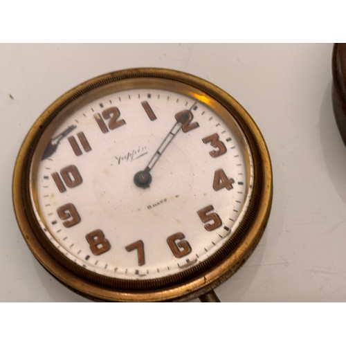 Mixed metal wares, includes West Ham Workhouse token, clock advertising ...