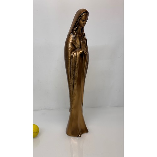 Religius art, Mid century bronze sculpture of Madonna, foundry marks ...