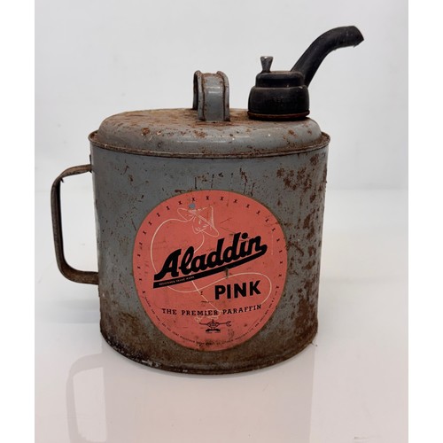 Automobilia, oil can, garage equipment, an Aladdin Pink can with pourer ...