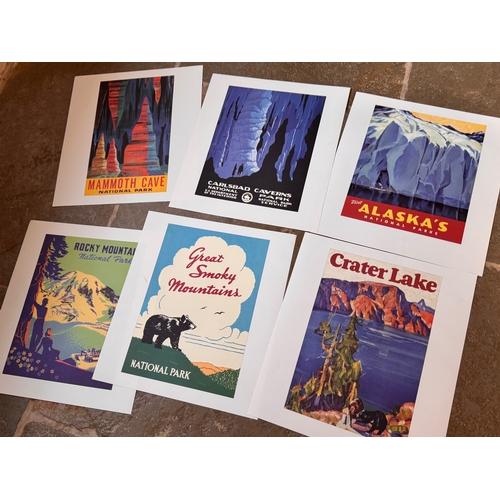 Vintage Posters, National parks in USA, A group of six American ...