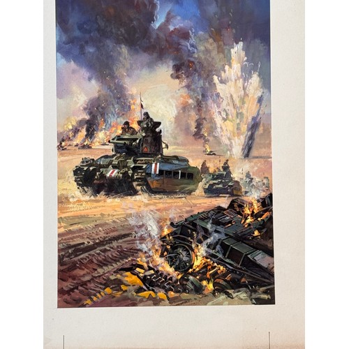 Original Artwork, painting of a WWII era tank battle by Doug Post ...