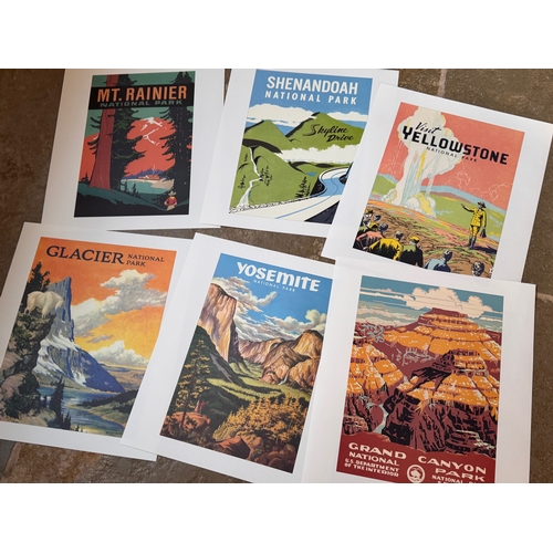 Vintage Posters, National Parks in USA, A group of six American ...