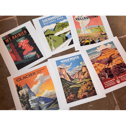Vintage Posters, National Parks in USA, A group of six American ...