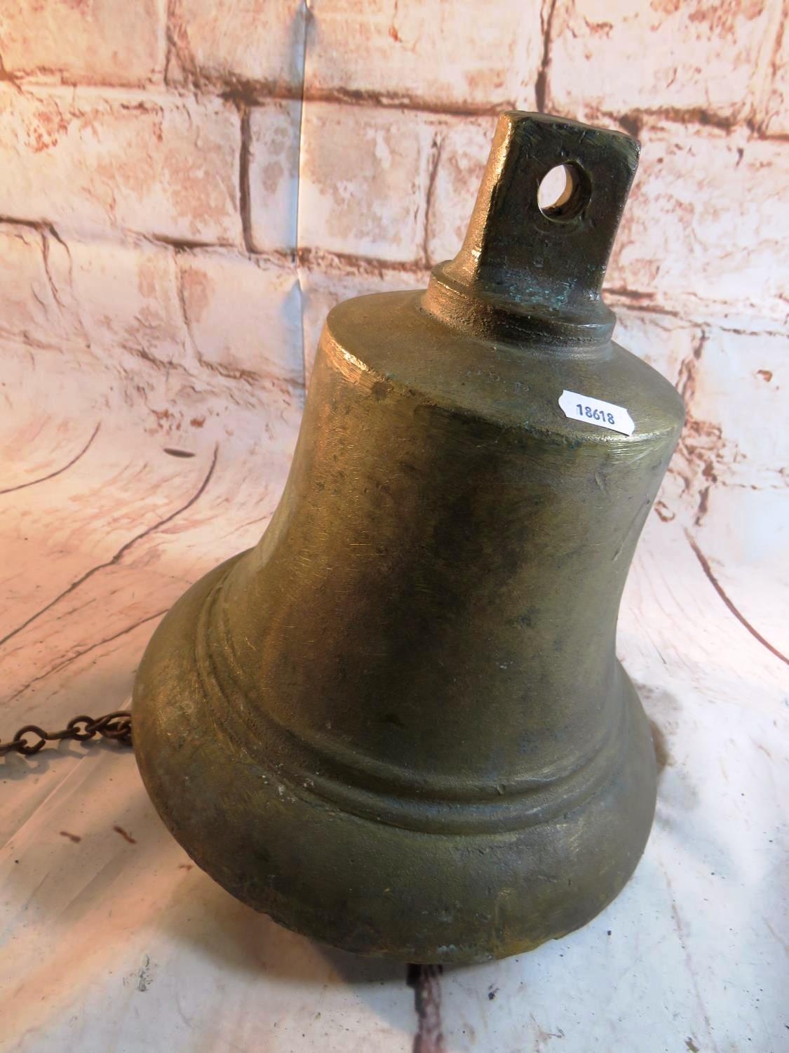 ANTIQUE GEORGIAN - CAST BRASS - FIRE ENGINE BELL WITH CLAPPER