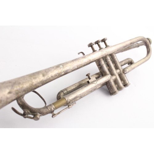 Antique 'STUDENT PRINCE' Silver Plate TRUMPET / Cornet Instrument 21.5"